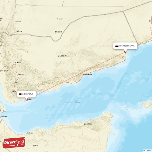 Direct flights from Al Ghaydah to Aden (AAY-ADE) - Directflights.com