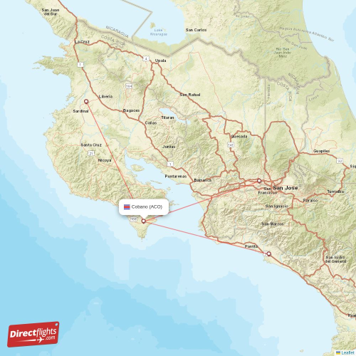 Direct flights from San Jose - 54 destinations - SJO, Costa Rica ...