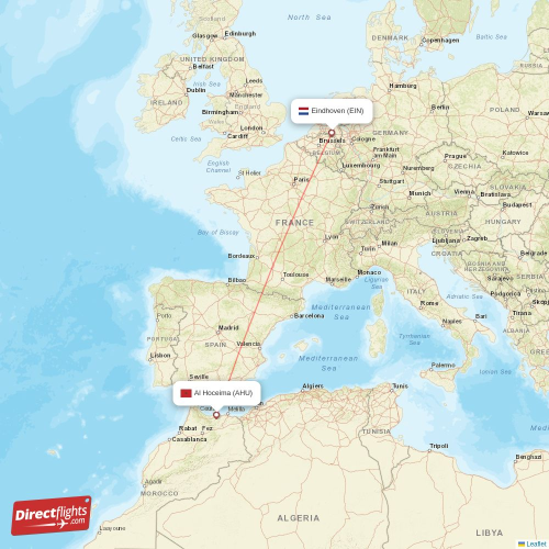 Direct flights from Al Hoceima to Eindhoven (AHU-EIN) - Directflights.com