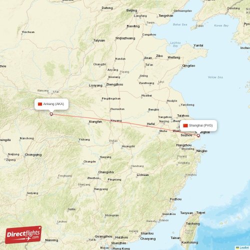 Direct flights from Ankang to Shanghai, AKA to PVG non-stop ...