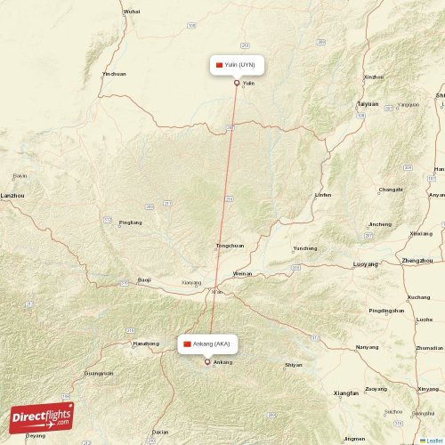 Direct flights from Ankang to Yulin (AKA-UYN) - Directflights.com
