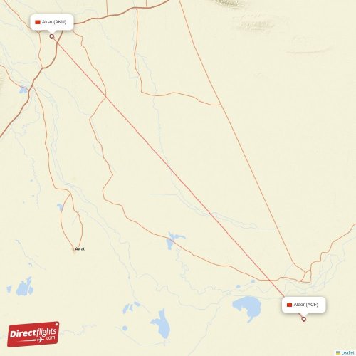 Direct flights from Aksu to Alaer (AKU-ACF) - Directflights.com