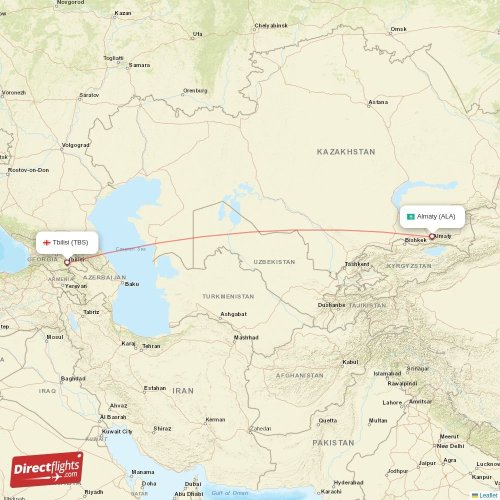 Direct flights from Almaty to Tbilisi (ALA-TBS) - Directflights.com