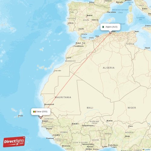 Direct flights from Algiers to Dakar (ALG-DSS) - Directflights.com