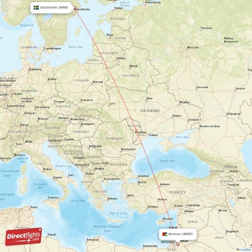 Direct flights from Stockholm to Amman, ARN to AMM non-stop - Directflights.com