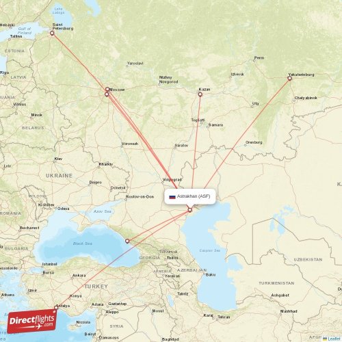Direct flights from Astrakhan - 7 destinations - ASF, Russia ...