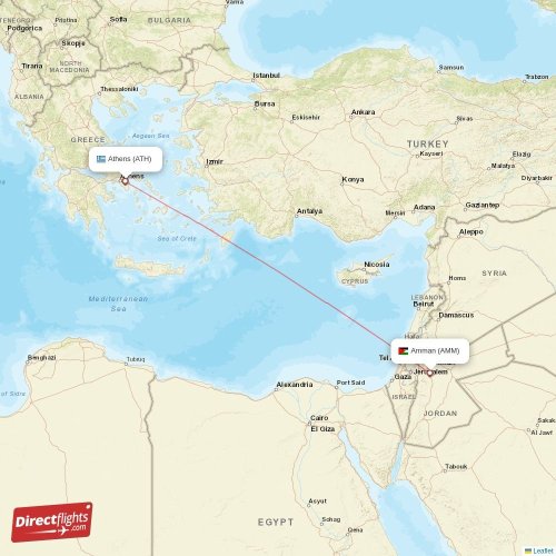 Direct flights from Athens to Amman (ATH-AMM) - Directflights.com