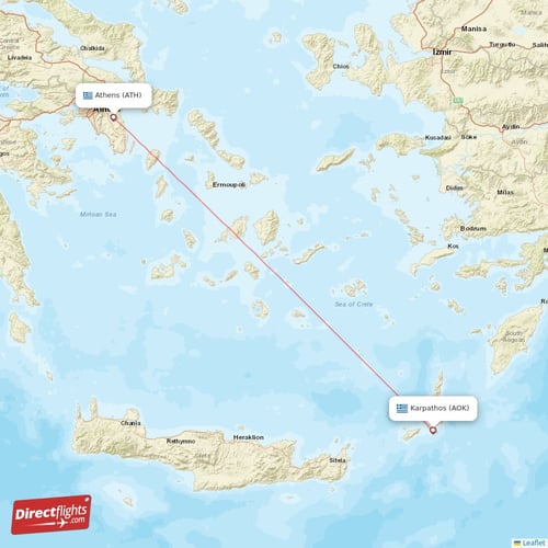 Direct flights from Athens to Karpathos, ATH to AOK non-stop - Directflights.com