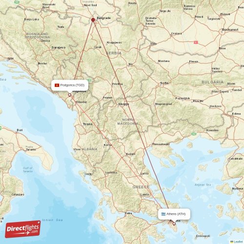 Direct flights from Athens to Podgorica, ATH to TGD non-stop ...