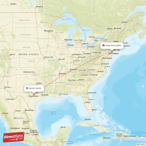 Direct flights from Austin to New York, AUS to EWR non-stop - Directflights.com