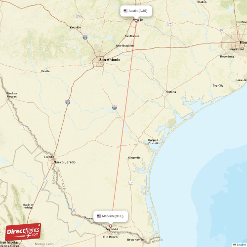 Direct flights from Austin to McAllen (AUS-MFE) - Directflights.com