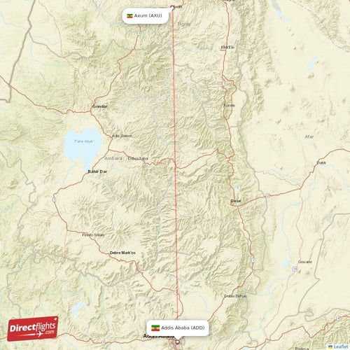 Direct flights from Axum - 1 destinations - AXU, Ethiopia ...