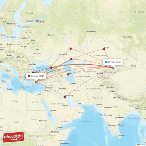 Direct flights from Antalya to Almaty, AYT to ALA non-stop ...