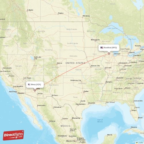 Direct flights from Mesa to Rockford, AZA to RFD non-stop ...