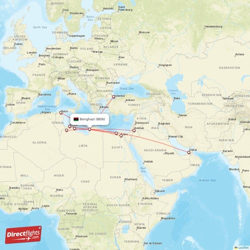 Direct flights from Tobruk - 1 destinations - TOB, Libya ...