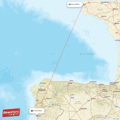 Direct flights from Brest to Porto (BES-OPO) - Directflights.com