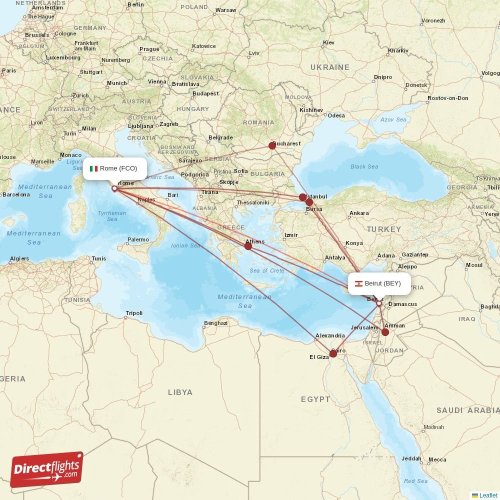 Direct flights from Beirut to Rome (BEY-FCO) - Directflights.com