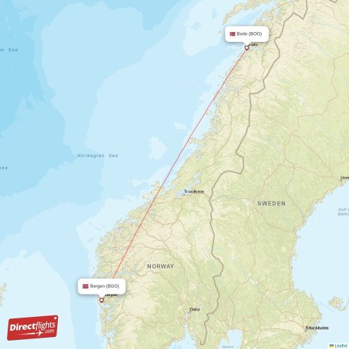 Direct flights from Bergen to Bodo (BGO-BOO) - Directflights.com