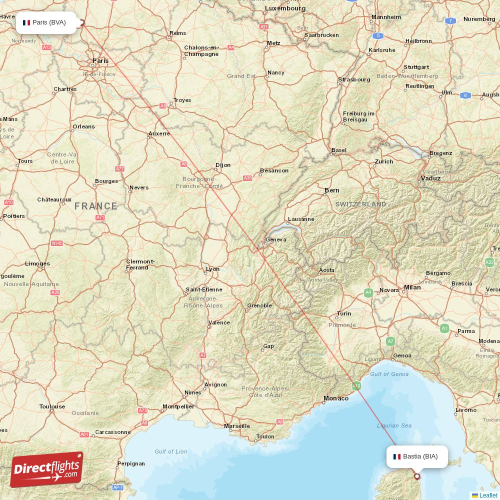 Direct flights from Bastia to Paris (BIA-BVA) - Directflights.com