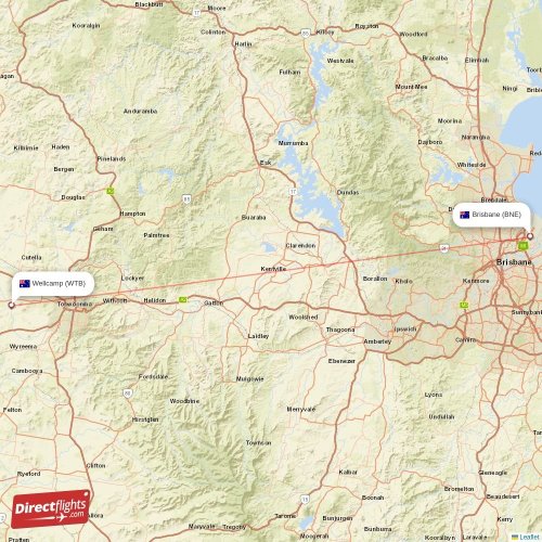 Direct flights from Brisbane to Wellcamp, BNE to WTB non-stop ...