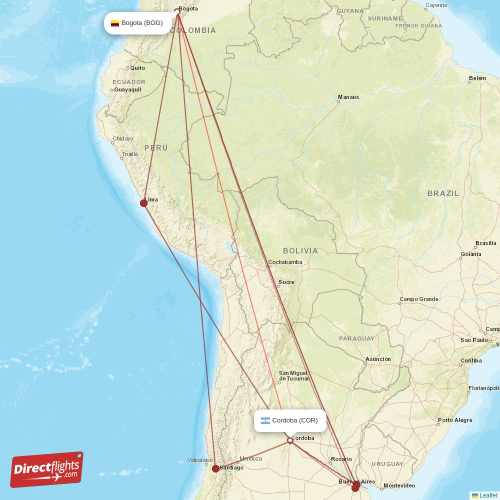 Direct flights from Bogota to Cordoba (BOG-COR) - Directflights.com