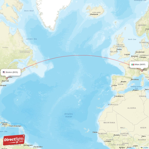 Direct flights from Boston to Milan (BOS-MXP) - Directflights.com