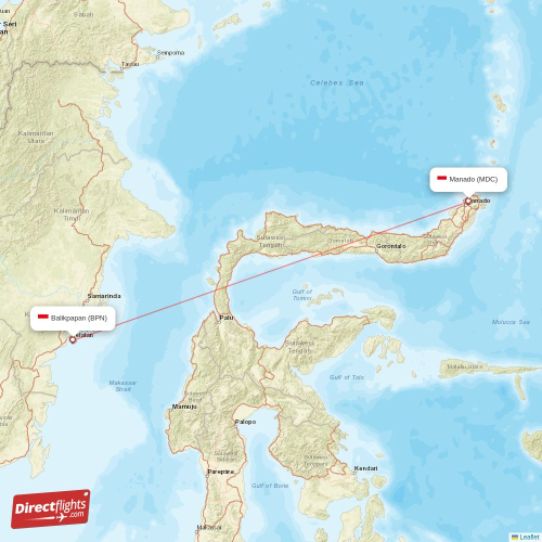 Direct flights from Balikpapan to Manado, BPN to MDC non-stop ...