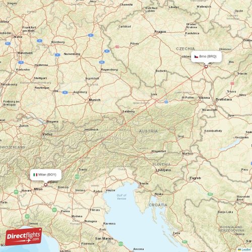 Direct flights from Brno to Milan, BRQ to BGY non-stop - Directflights.com