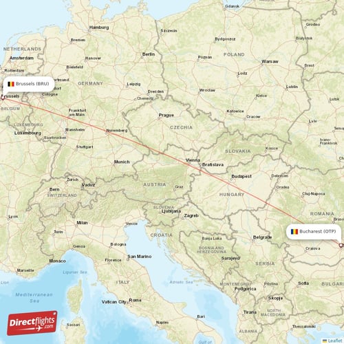 Direct flights from Brussels to Bucharest, BRU to OTP non-stop - Directflights.com
