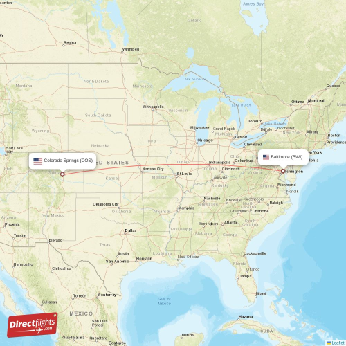 Direct flights from Baltimore to Colorado Springs (BWI-COS ...