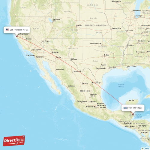 Direct flights from Belize City to San Francisco (BZE-SFO ...