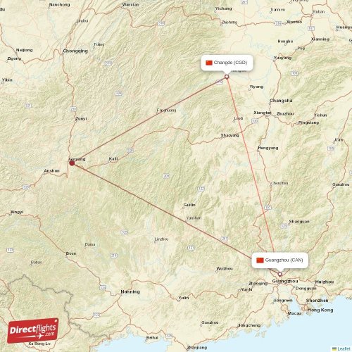 Direct flights from Guangzhou to Changde (CAN-CGD) - Directflights.com