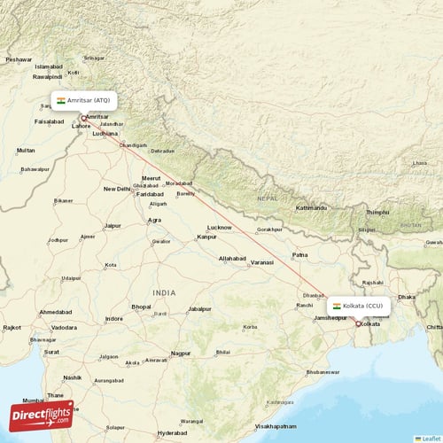 Direct flights from Kolkata to Amritsar, CCU to ATQ non-stop - Directflights.com