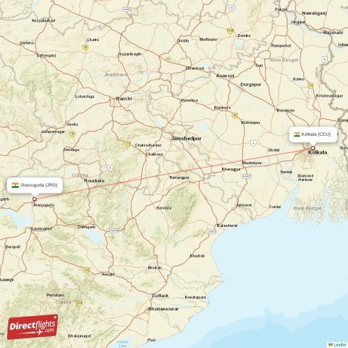 Direct flights from Kolkata to Jharsuguda (CCU-JRG) - Directflights.com