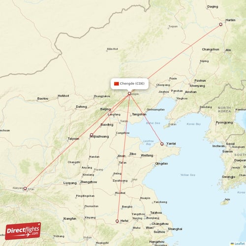Direct flights from Chengde - 1 destinations - CDE, China ...