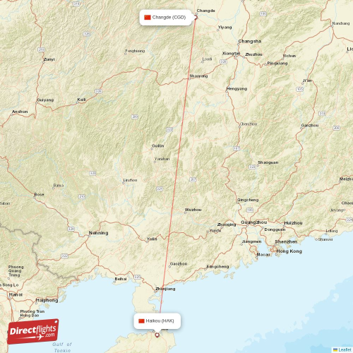 Direct flights from Changde to Haikou (CGD-HAK) - Directflights.com