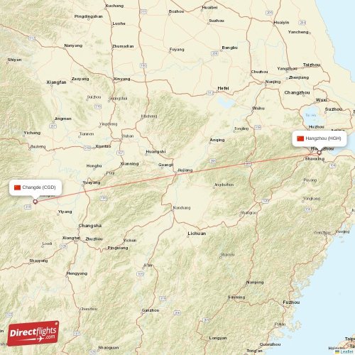 Direct flights from Changde to Hangzhou (CGD-HGH) - Directflights.com