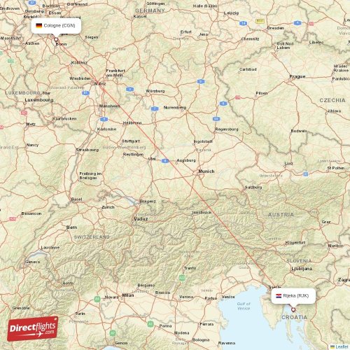 Direct flights from Cologne to Rijeka (CGN-RJK) - Directflights.com