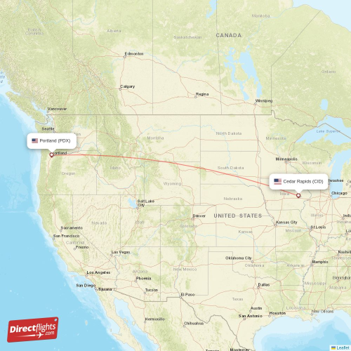 Direct flights from Cedar Rapids to Portland, CID to PDX non-stop ...
