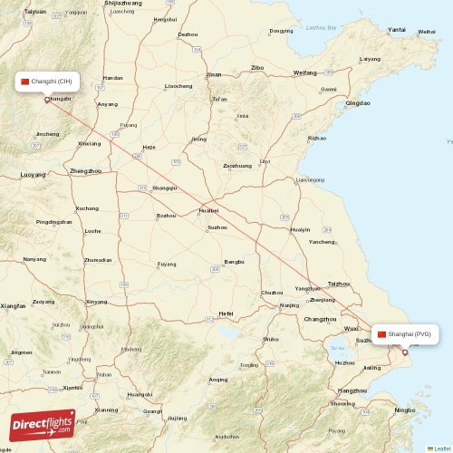 Direct flights from Changzhi to Shanghai (CIH-PVG) - Directflights.com