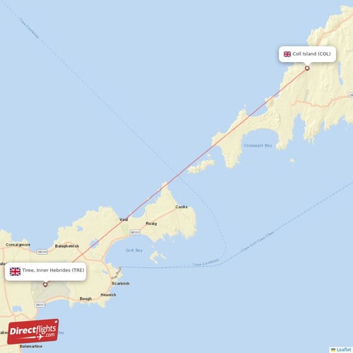Direct flights from Coll Island to Tiree, Inner Hebrides, COL to TRE ...