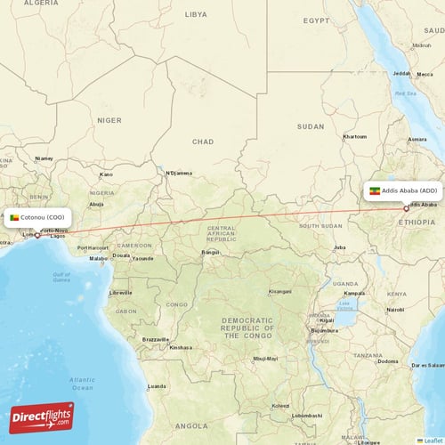 Direct flights from Cotonou to Addis Ababa, COO to ADD non-stop - Directflights.com