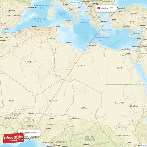 Direct flights from Cotonou to Istanbul, COO to IST non-stop - Directflights.com