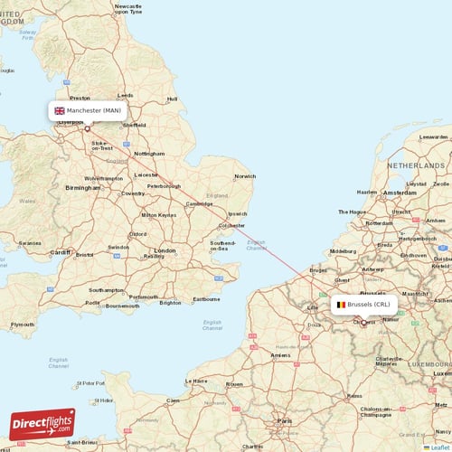 Direct flights from Brussels to Manchester, CRL to MAN non-stop ...