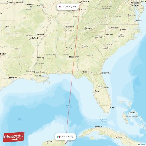 Direct flights from Cancun to Cincinnati, CUN to CVG non-stop ...