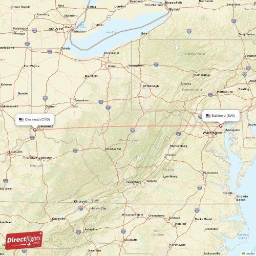Direct flights from Cincinnati to Baltimore, CVG to BWI non-stop ...