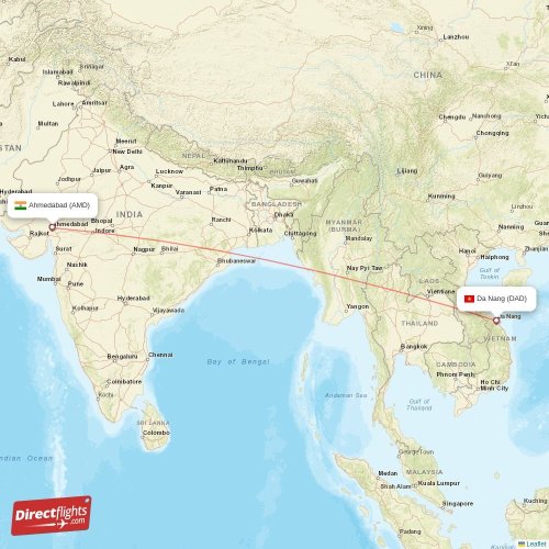 Direct flights from Da Nang to Ahmedabad (DAD-AMD) - Directflights.com