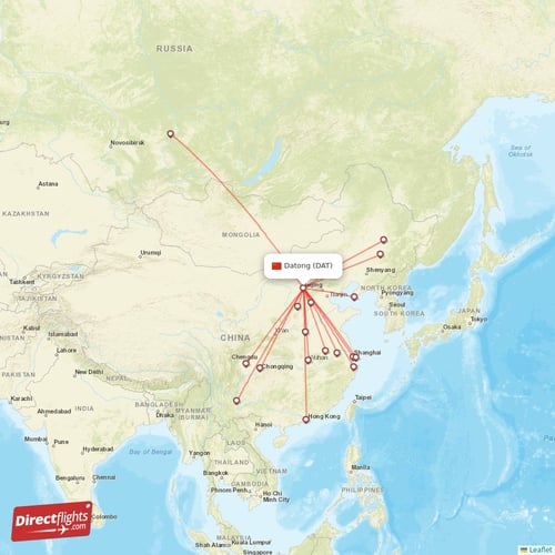 Direct flights from Datong - 10 destinations - DAT, China ...