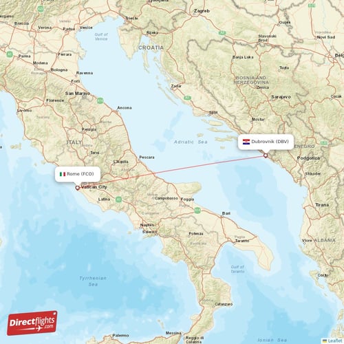 Direct flights from Dubrovnik to Rome, DBV to FCO non-stop ...
