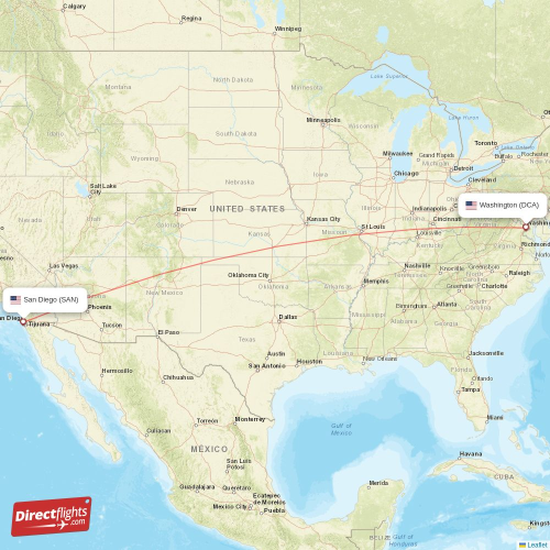 Direct flights from Washington to San Diego (DCA-SAN) - Directflights.com